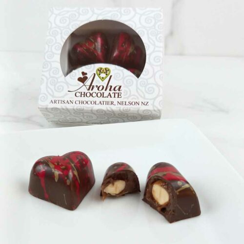 Aroha Hazelnut Crunch Hearts - Aroha Chocolate